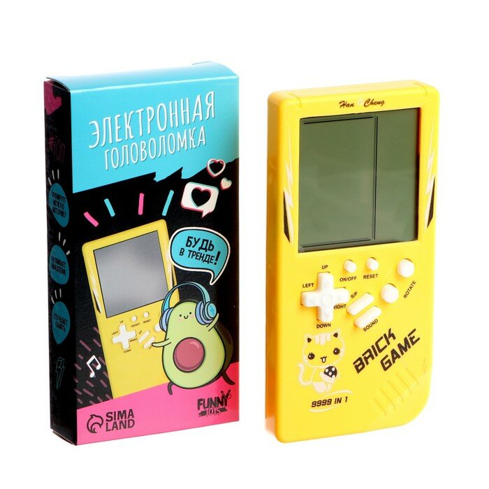 Электронная игра Funny toys "Авокадо" 13 игр, желтая, в коробке