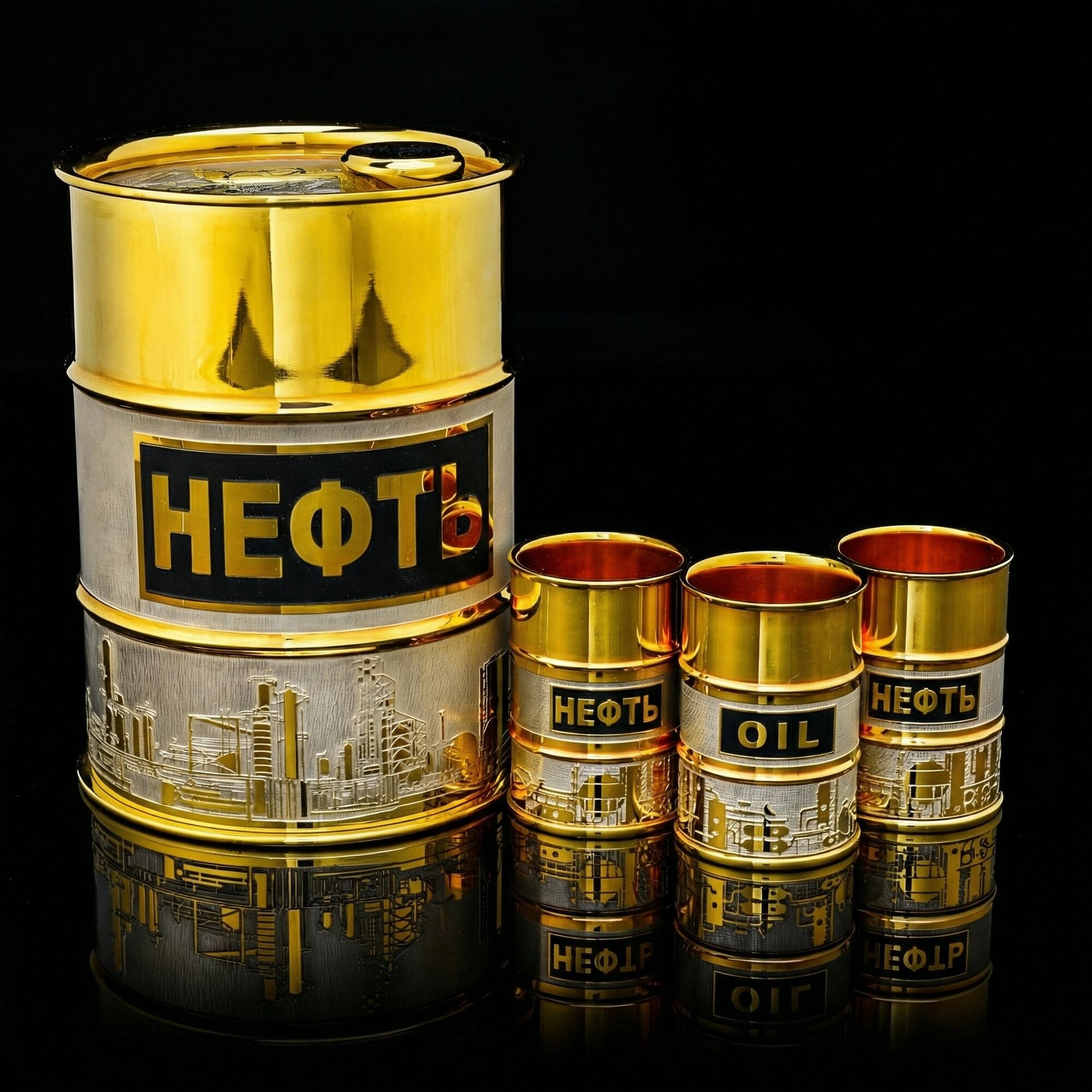 206472/0778 Златоуст Водочнай набор "Нефть"
