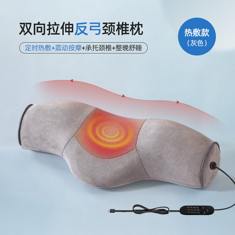 Подушка с подогревом для массажа, многофункциональный домашний массажер для шеи с горячим компрессом, подушка с полынью, цилиндрическая подушка для поддержки шеи.