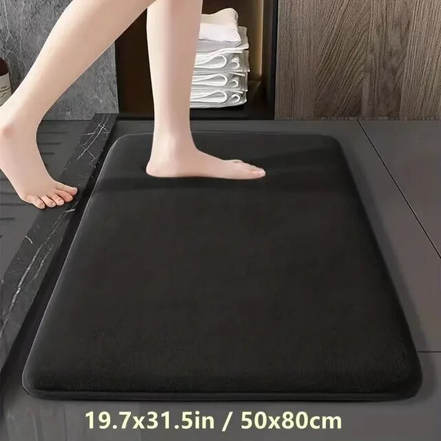 Однотонный коврик для ванной, напольный коврик для ванной, придверный коврик, противоскользящий коврик для дома, впитывающий и быстросохнущий придверный коврик из кораллового флиса.