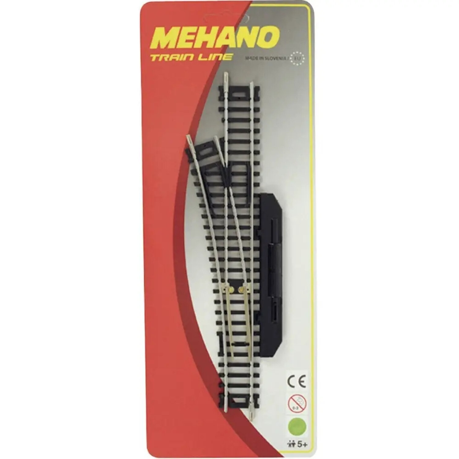 Механическая левая стрелка Mehano F282 H0, масштаб 1:87, серебристо-чёрная