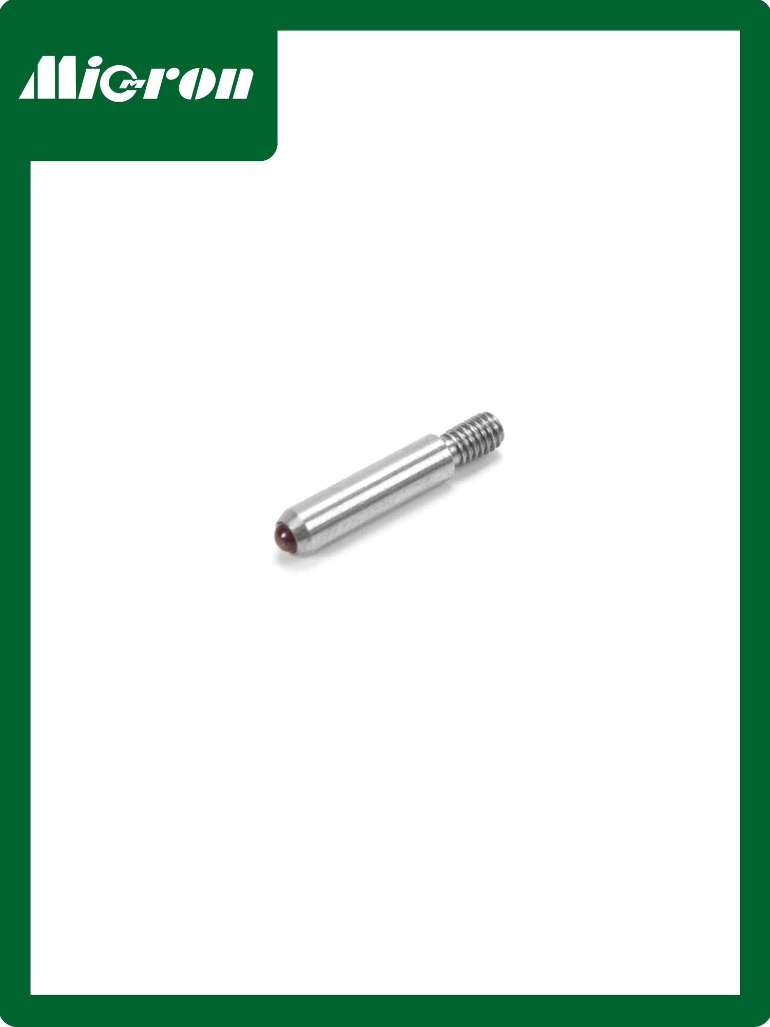 Наконечник для индикатора Micron тип А рубин 12мм (резьба М2,5х0,45)