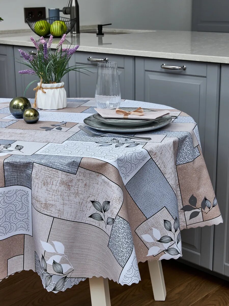 Скатерть клеенка овальная 140*180 см Аркадия