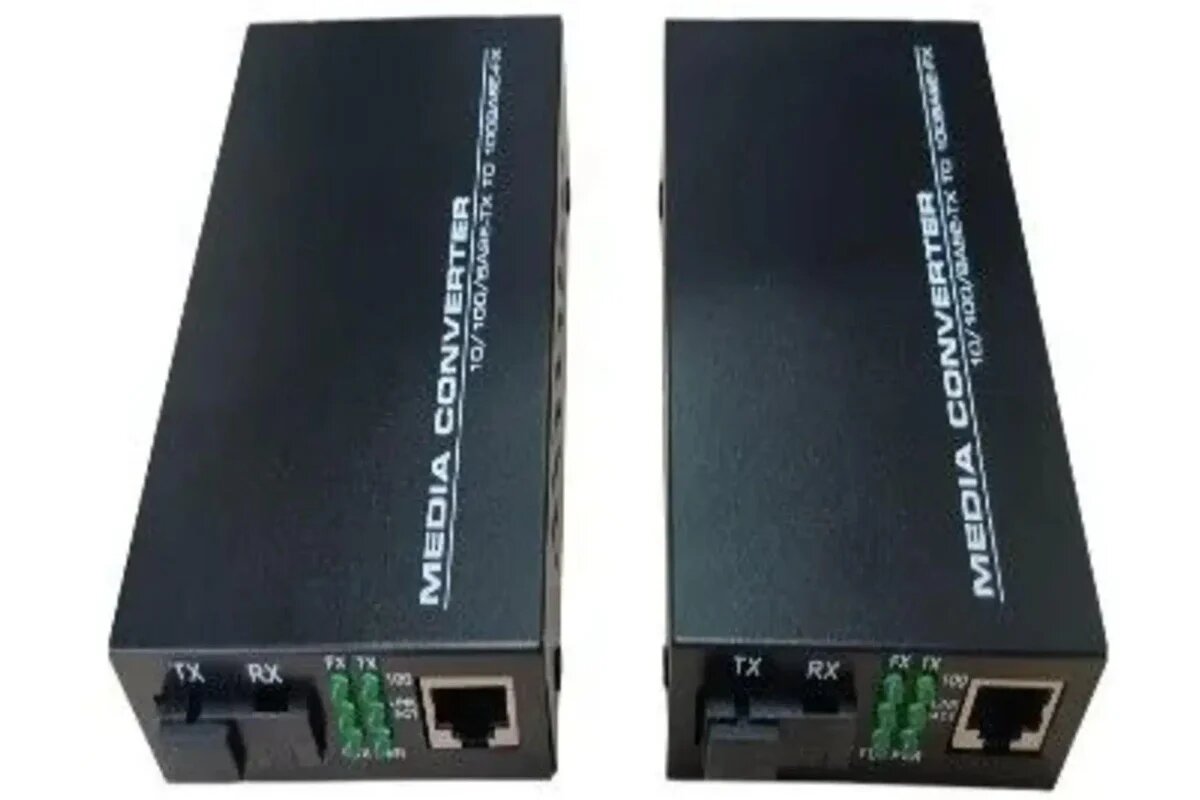 Комплект медиаконвертеров XBIT MC-WDM-100M-20 1310/1550 нм 20 км черный