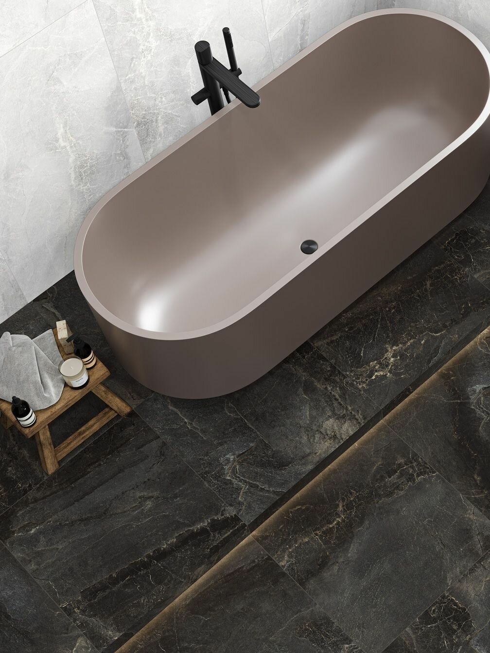 Керамогранит Инфинити темный / Infinity Dark 600x600мм Матовая