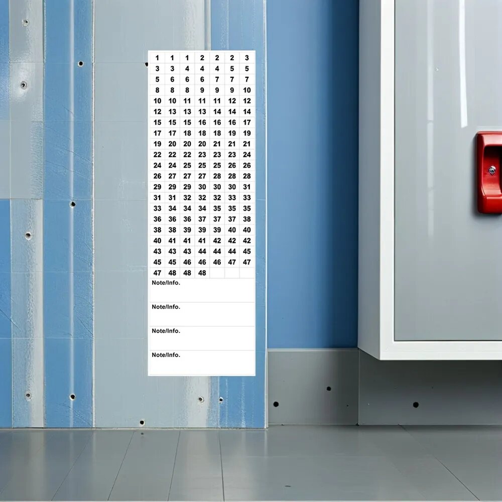 Водостойкие самоклеящиеся пвх наклейки с цифровыми маркировками для электрических щитов