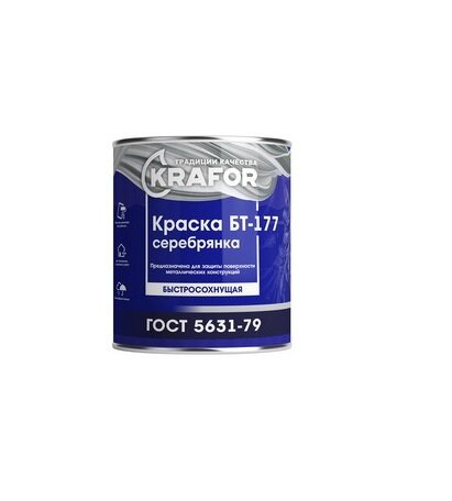 Краска Krafor БТ-177, серебрянка, быстросохнущая, 15 кг 1262