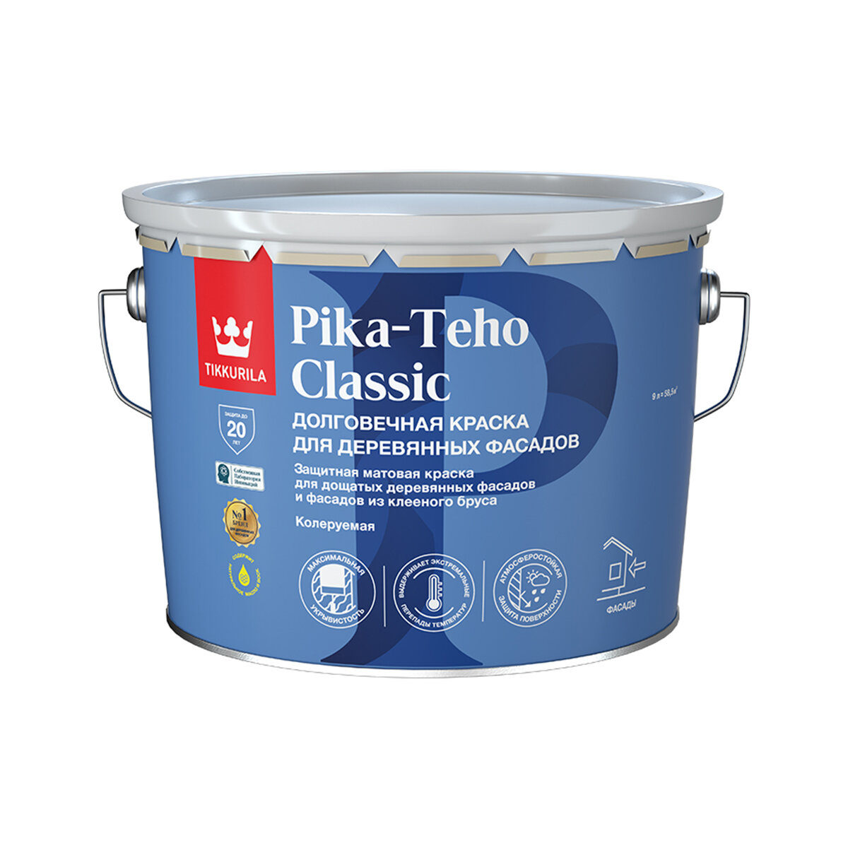 Краска Tikkurila Pika-Teho Classic, база С, объем 9 л, для деревянных фасадов 700014064