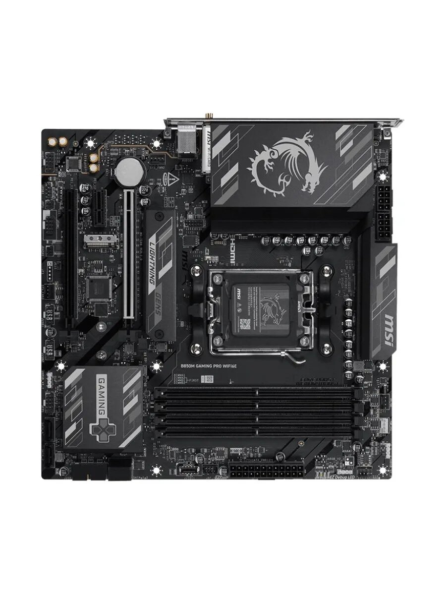 Материнская плата MSI B850M GAMING PRO WIFI6E Socket AM5 AMD B850 4xDDR5 mATX AC`97 8ch(7.1) 2.5Gg RAID+HDMI+DP