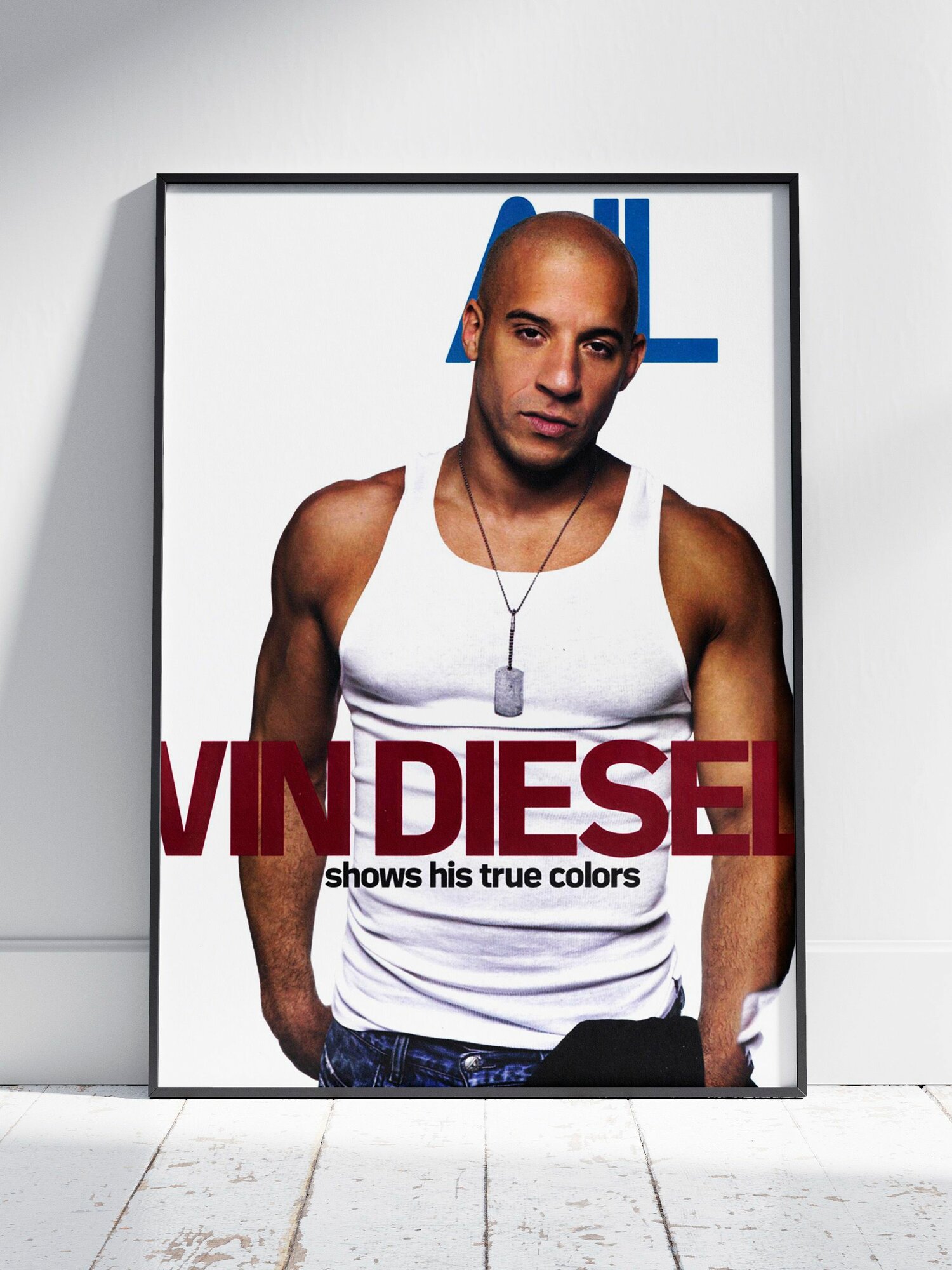 Плакат на стену для интерьера Вин Дизель (Vin Diesel 6) - Постер по актеру фильма, кино, сериала формата A3 (30x42 см)
