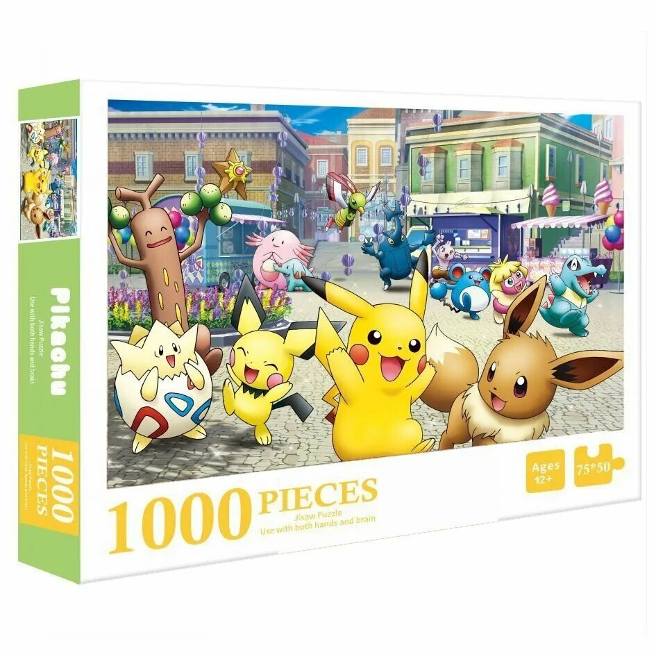 Пазл 1000 элементов, Пикачу, бумажный