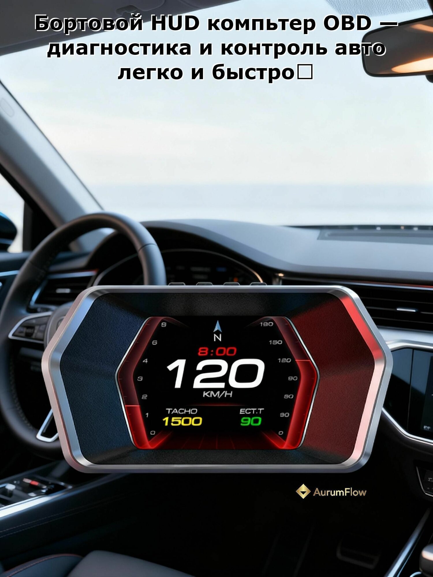 Компьютер бортовой арт. Бортовой компьютер с экраном HUD | Универсальный для автомобилей OBD | Диагностический сканер