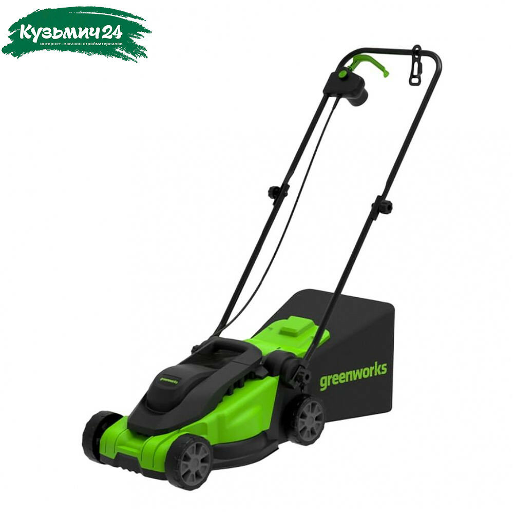 Газонокосилка электрическая Greenworks GD1200LM32, травосборник 30 л, 1200 Вт