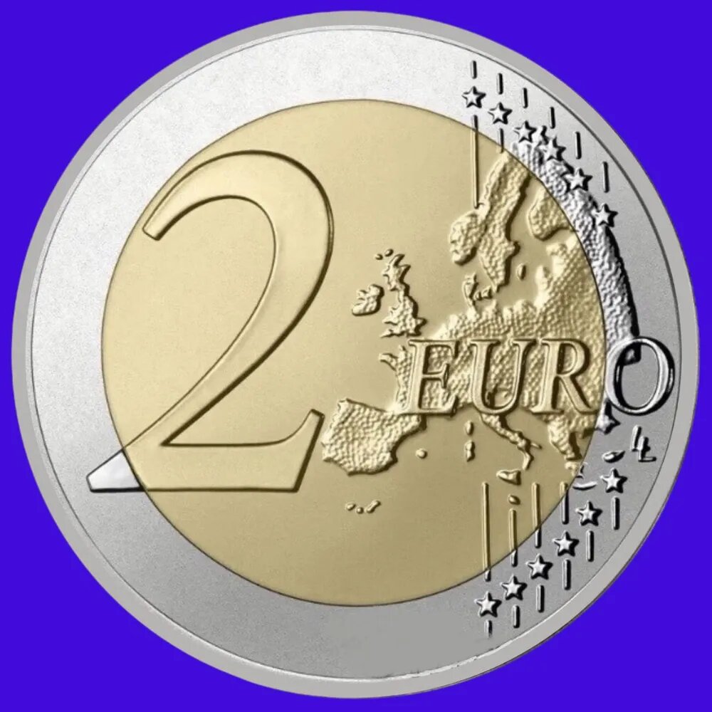 Сувенирная монета 2 евро Эйфелева башня Париж 2024 Франция биметалл для друзей — фото 1