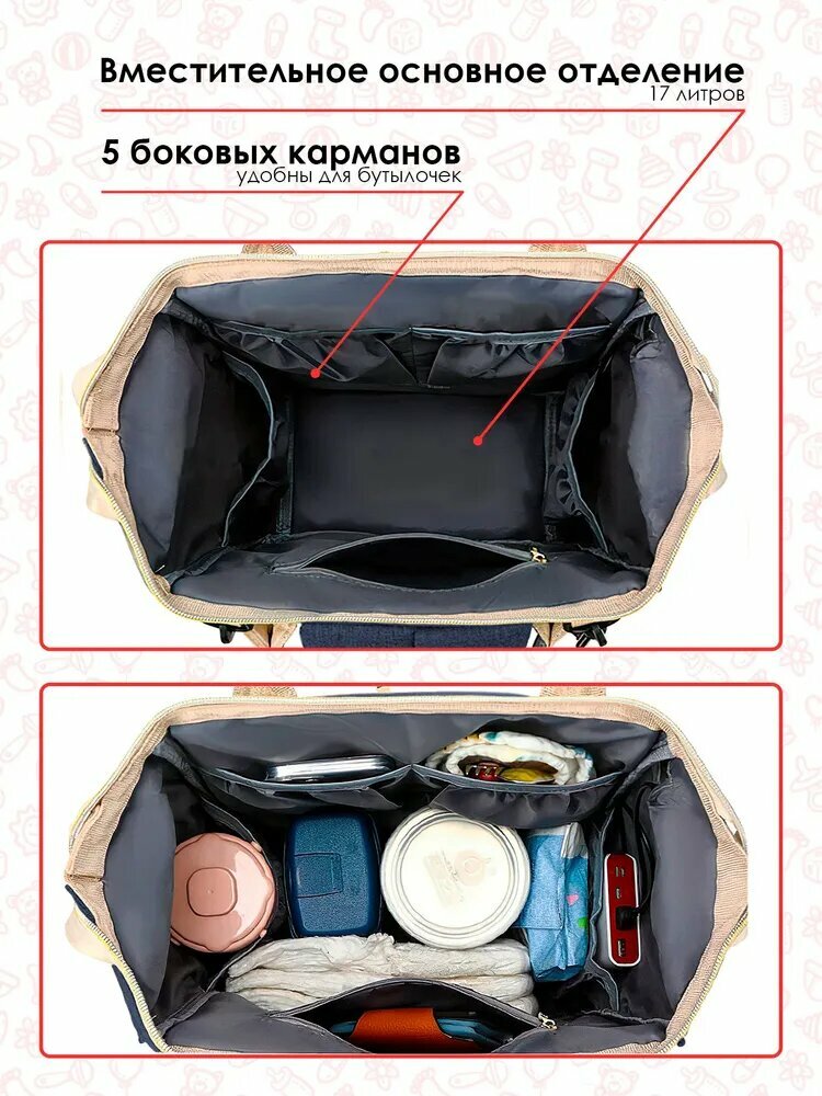 Reverse Side Рюкзак для мамы, Синий, Материал: Оксфорд — фото 1