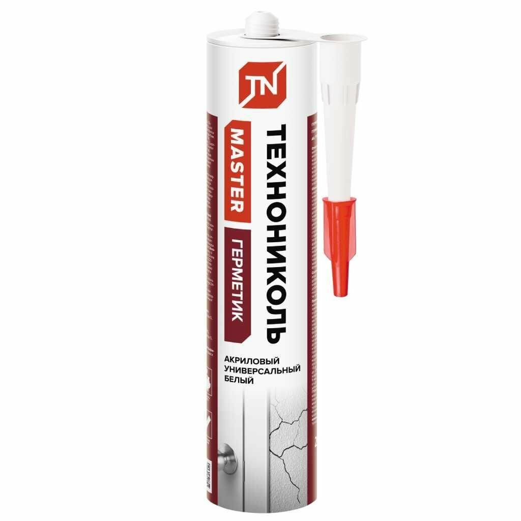 Герметик силиконовый универсальный Технониколь 280 мл белый для швов окон и дверей, эластичный для внутренних и наружных работ