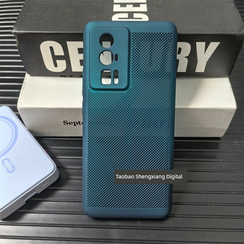 Жесткий чехол для Xiaomi Redmi K60 - Темно-зеленый, полная защита объектива, дышащий