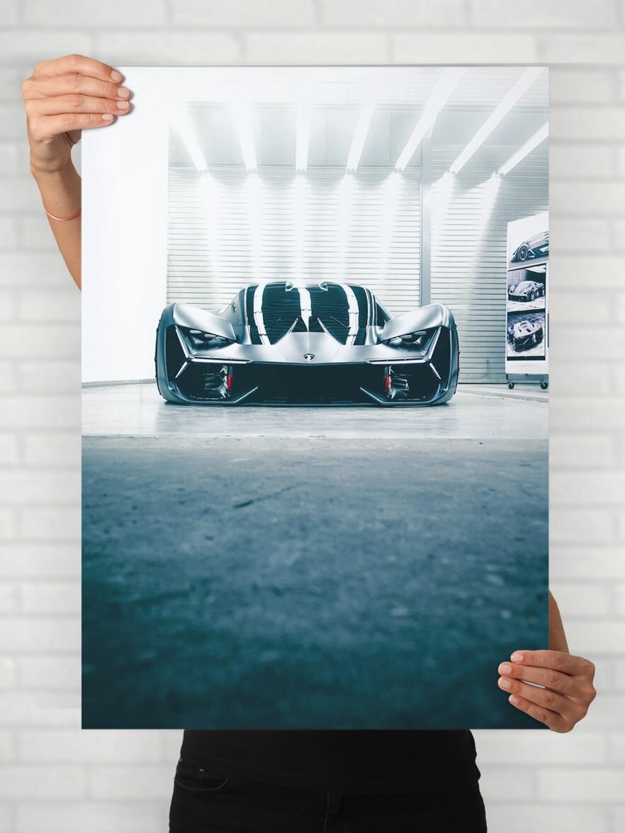 Плакат на стену для интерьера Легенды Авто (Ламборгини Терцо Милленнио - Lamborghini Terzo Millennio 2) - Постер по машине формата A2 (42x61 см)