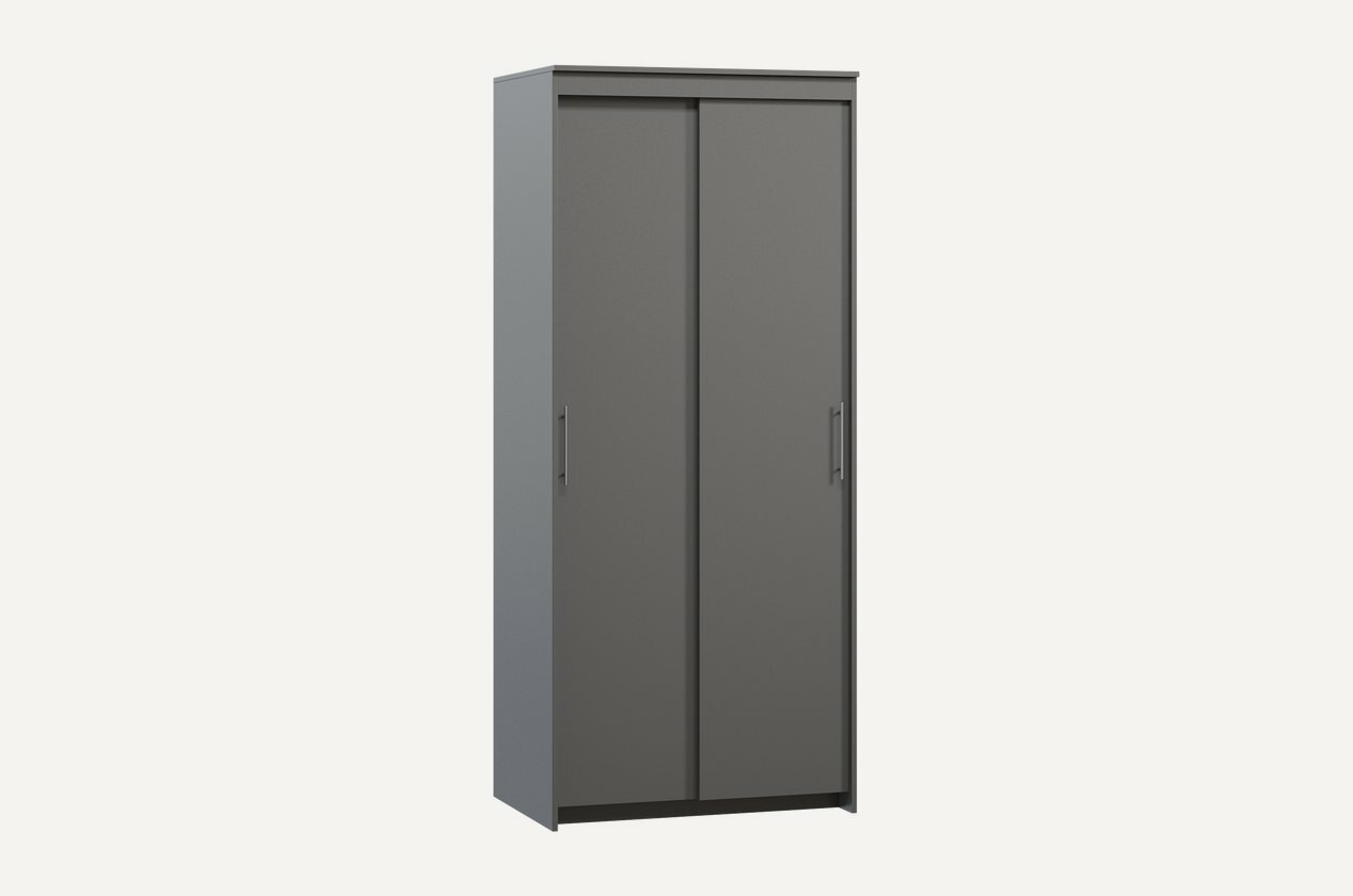 Шкаф-купе для одежды Divan.ru Тебар-2-90-210, 2 двери, Графит, без зеркал