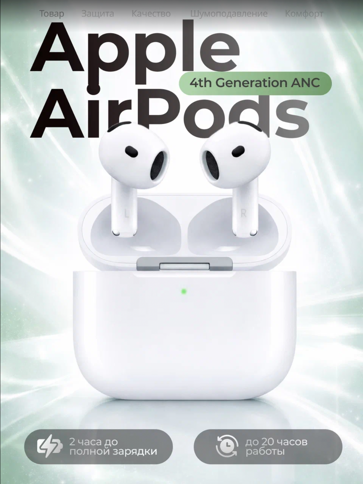 Беспроводные наушники Apple AirPods 4 ANC (С активным шумоподавлением), USB-С