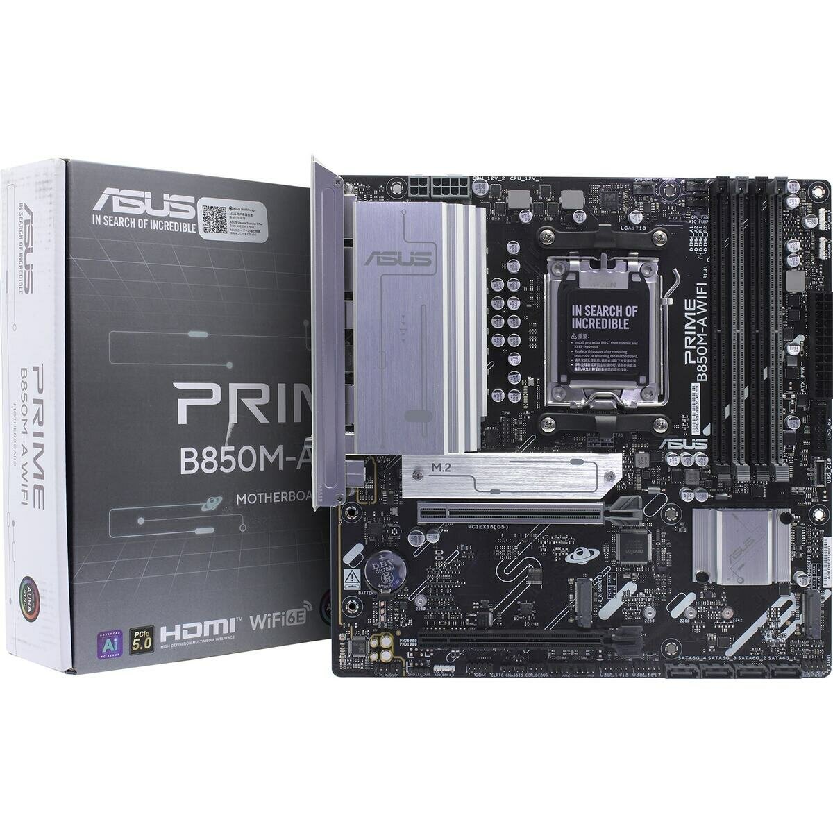 ASUS PRIME B850M-A WIFI (RTL) AM5 2xPCI-E HDMI+2xDP 2.5GbLAN+WiFi+BT SATA MicroATX 4DDR5