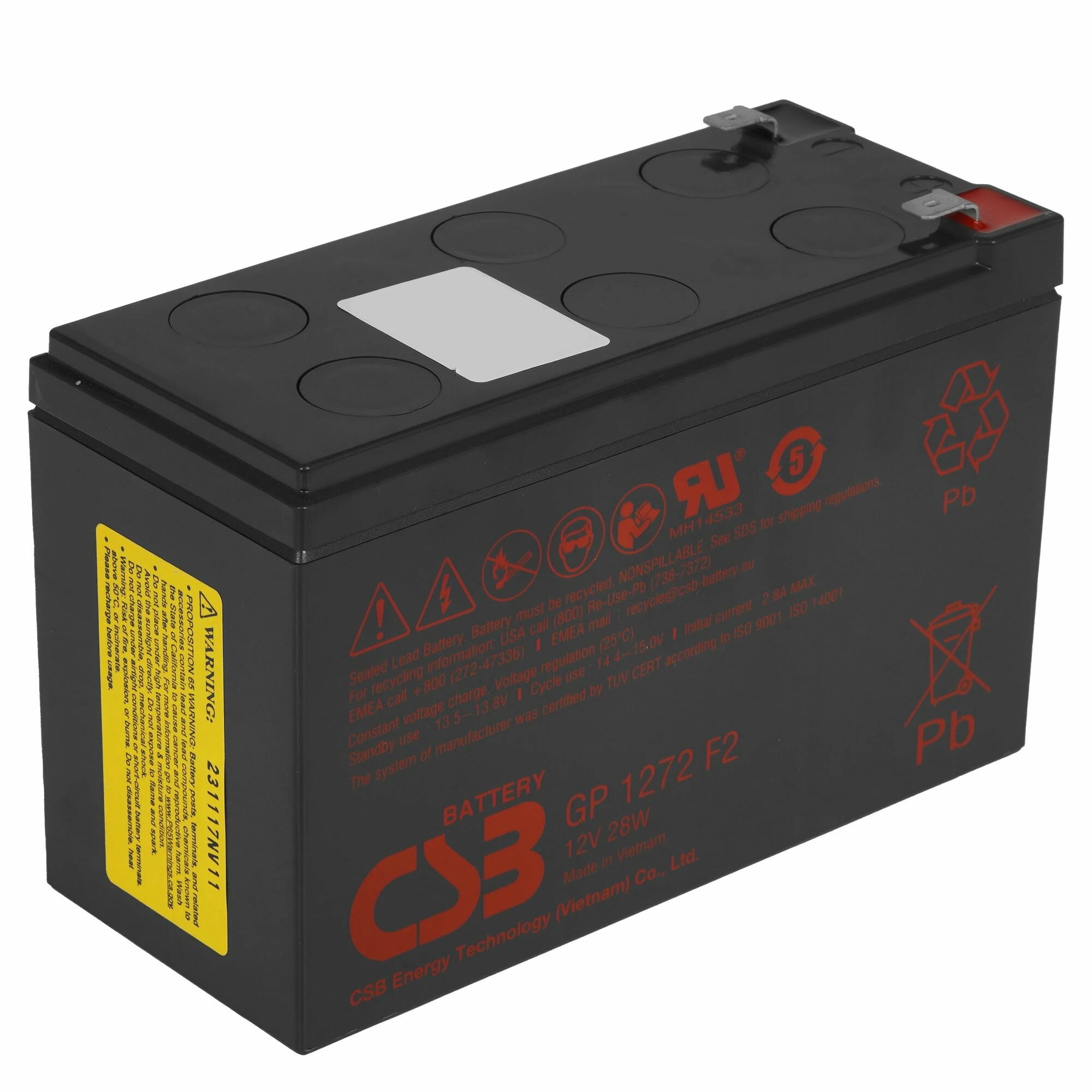 Аккумуляторная батарея для ИБП, 28Вт,12В, F2, GP1272 F2 (12V28W) CSB