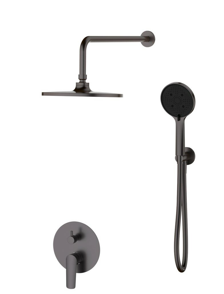Душевая система скрытого монтажа без излива ESKO SET6in1LGGM, Лагос/Lagos Gun Metal, графит/оружейная сталь