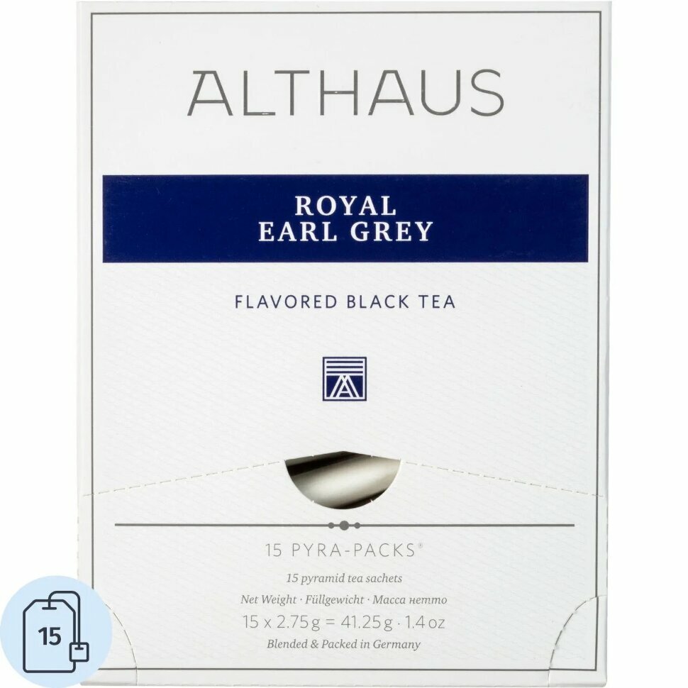 Чай Althaus Pira Pack Royal Earl Grey черный с бергам, 15пак TALTHL-P00004, 1593941