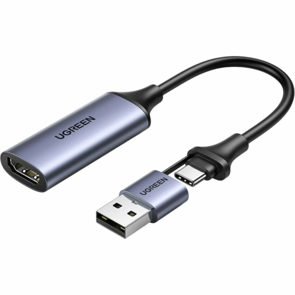 Внешняя карта видеозахвата UGREEN CM489 (40189) USB 1080P серый, 2162378