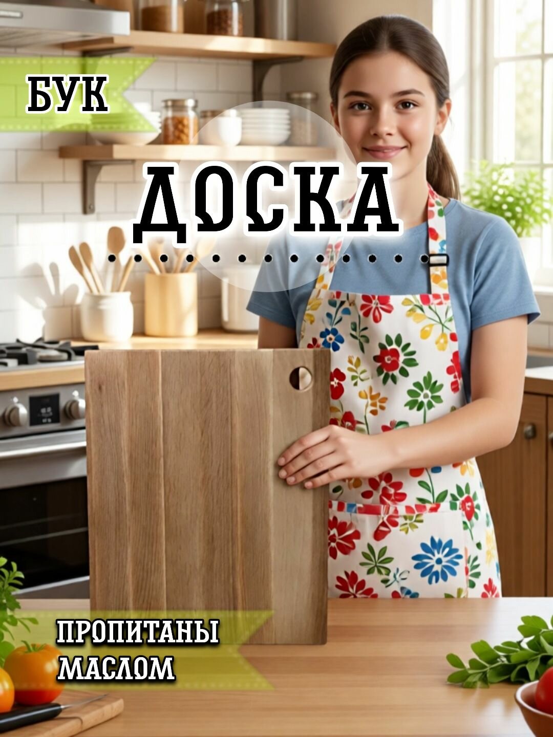 Доска разделочная из бука 40*30*2 см