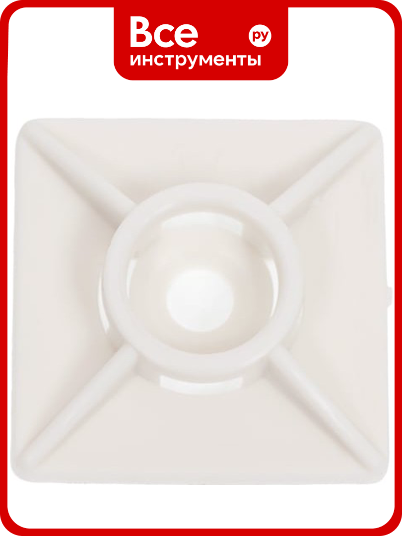 Площадка для хомута-стяжки STARFIX 27x27 мм, белая, 50 шт. SMP2-45785-50