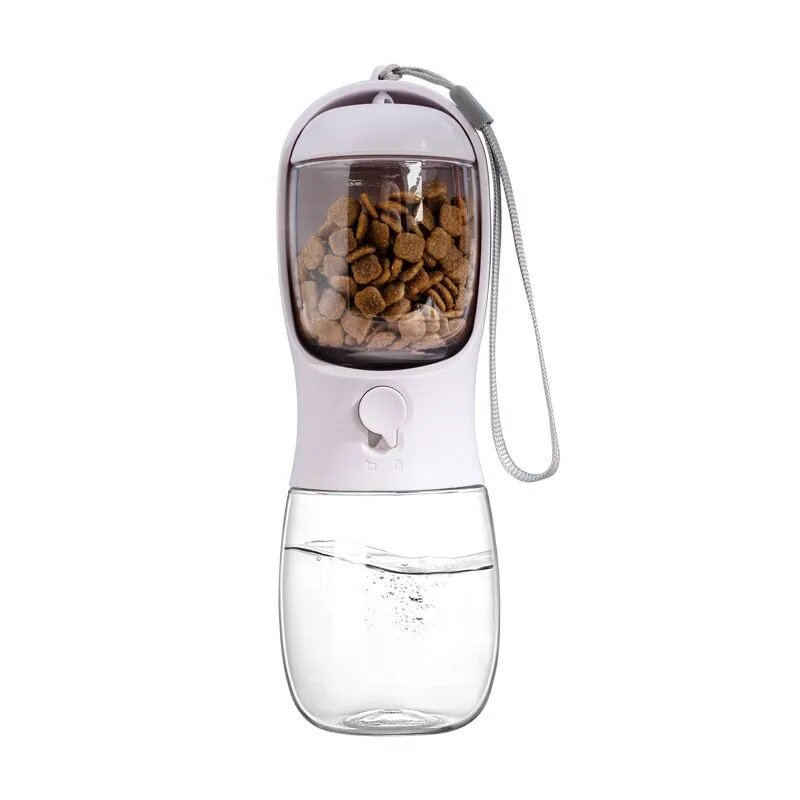 Портативная бутылка для воды и корма для собак и кошек Shenghe Pet Products PP0030, 300 мл, термостойкая, молочно-белая