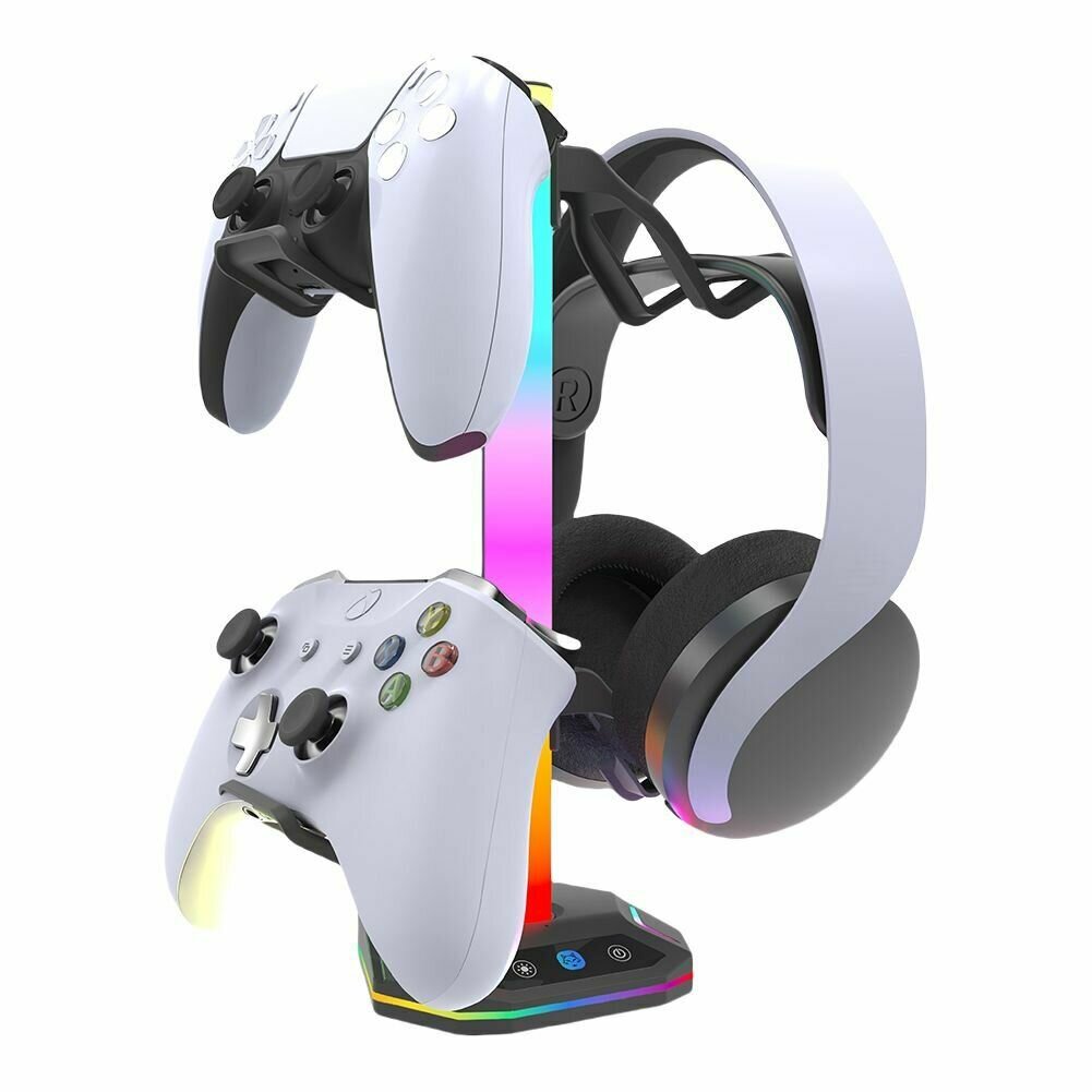 Подставка с подсветкой RGB для геймпадов и наушников Dualsense PS5 Dualshock PS4 Xbox One / Series S X Nintendo Switch