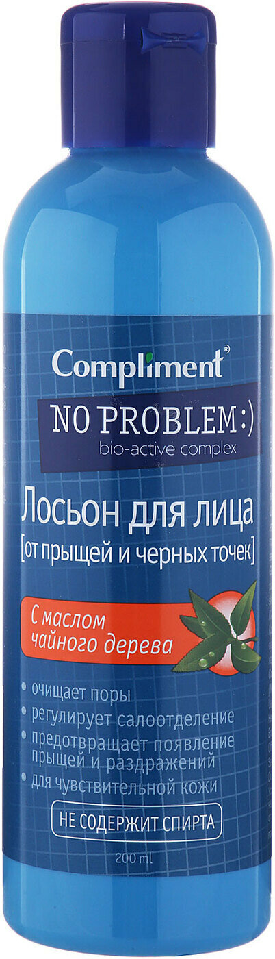 Compliment Лосьон для лица No Problem Чайное дерево, от прыщей и угревой сыпи, 200 мл
