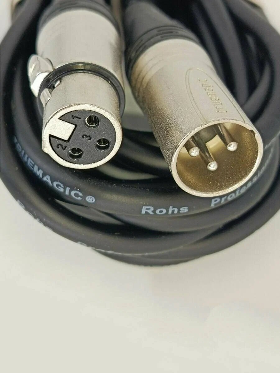 True magic TMH003/3M Кабель микрофонный HD XLR male - XLR female, 3м, 7мм, черный