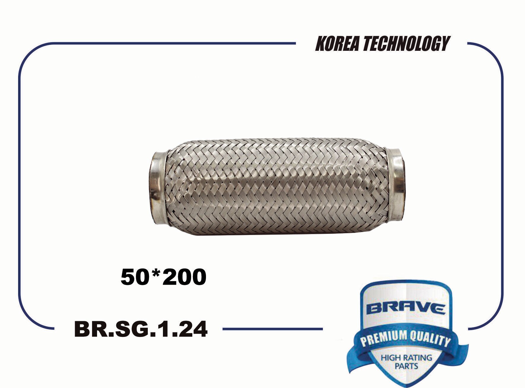 Гофра глушителя 50*200 Interloсk BRAVE BRSG124
