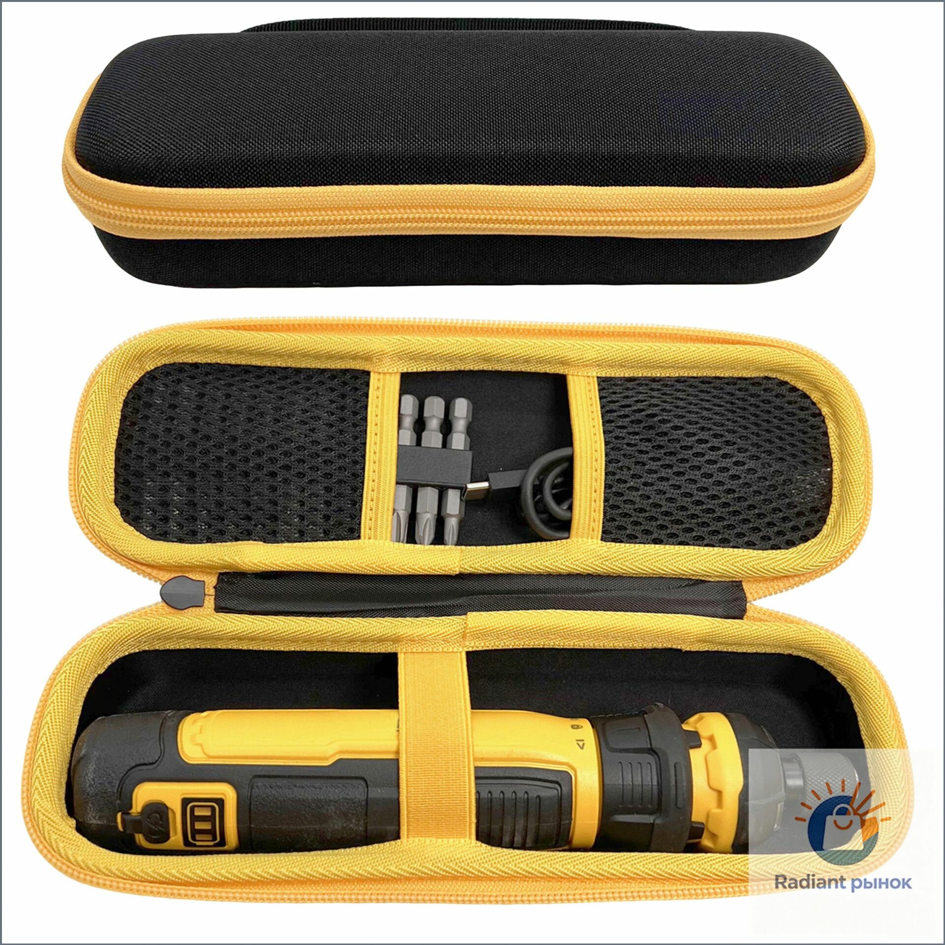 Чехол для аккумуляторной отвёртки DEWALT DWHT66719 с отделениями для насадок