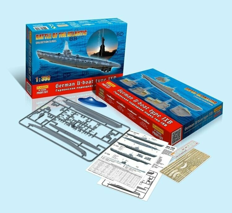 Сборная модель Германская подводная лодка U-boat IXB PROFI SET (1/350) Флагман 233005