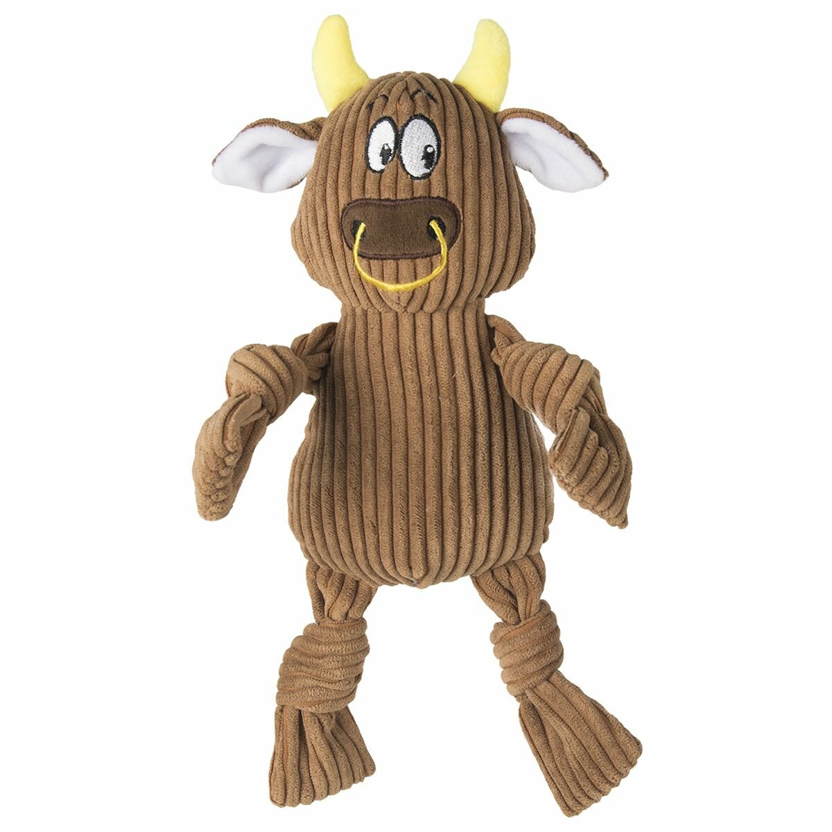 Игрушка для собак мягкая вельветовая с пищалкой "Корова" FOFOS Corduroy cow