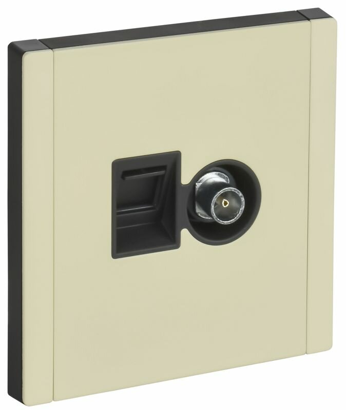 Розетка 2-м FORTE&PIANO FP837M TV + RJ45 кат.6 сл. кость IEK FP-AK20-2-M-K41