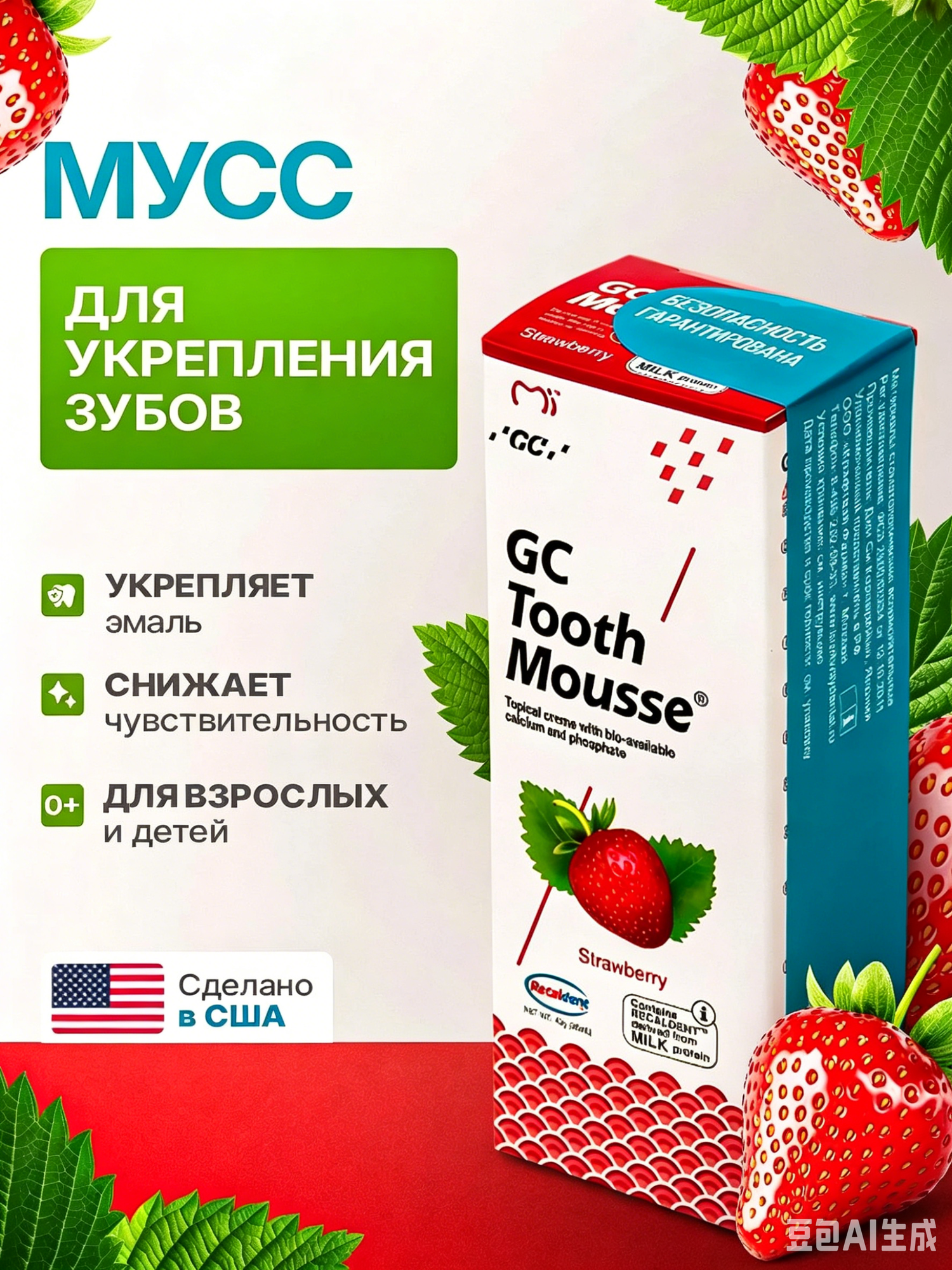 Лечебный крем для зубов GC Tooth Mousse восстанавливает поврежденную эмаль дарит свежее дыхание ежедневно