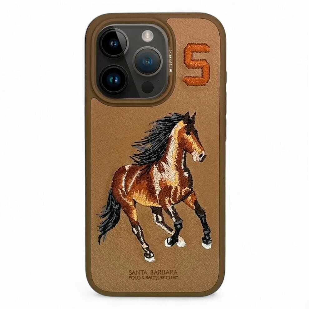 Чехол Santa Barbara Polo Leather Case для iPhone 16 Pro, коричневый