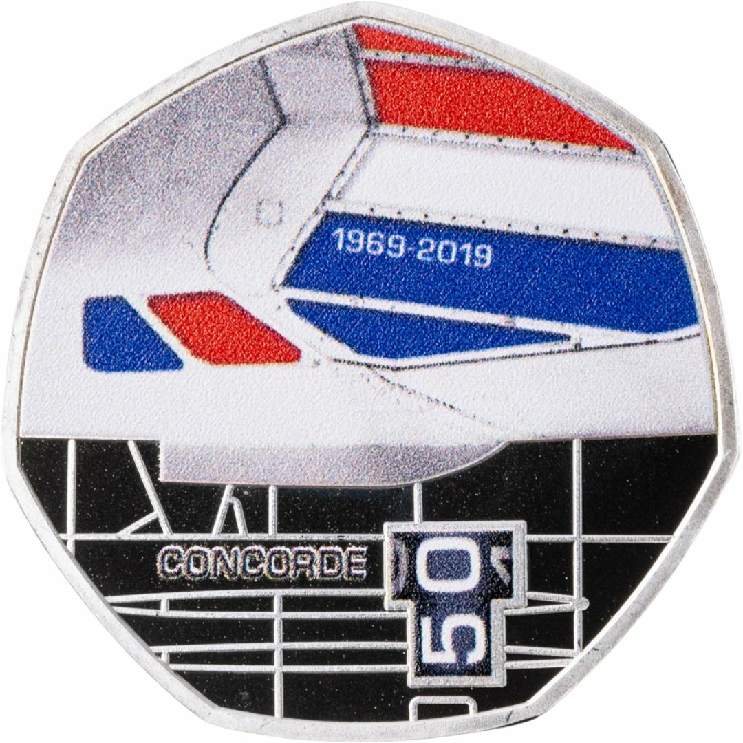 Соломоновы Острова 20 центов 2019 "50 лет Конкорду - Кабина /вид сверху", Мельхиор медь-никель, в сохранности BUNC