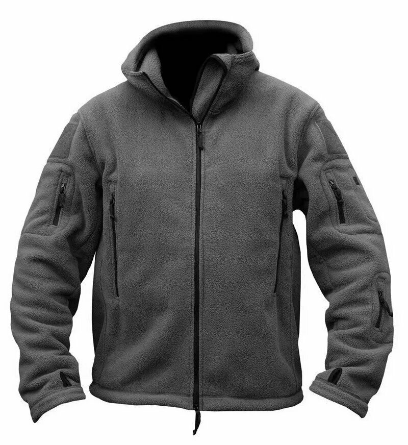 Флисовая тактическая куртка серая, XXL