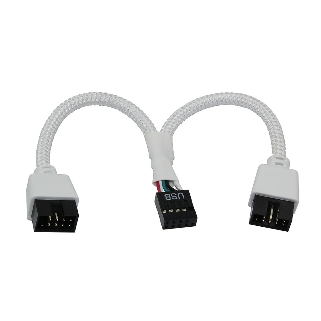 USB-удлинительный кабель для материнской платы, 9-контактный, Y-разветвитель, 15 см S-8-W