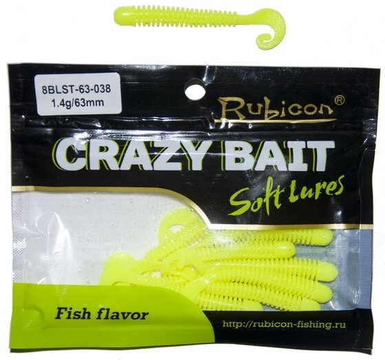 Съедобная силиконовая приманка RUBICON Crazy Bait BLST 1.4g, 63mm, цвет 038