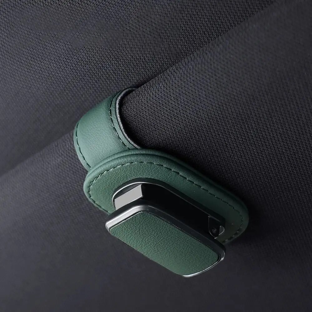 Зажим для козырька автомобиля, green, искусственная кожа