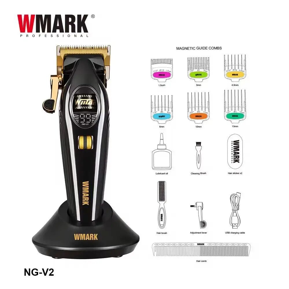WMARK NG-V2 Триммер для волос Европейская вилка (EU Plug), черный