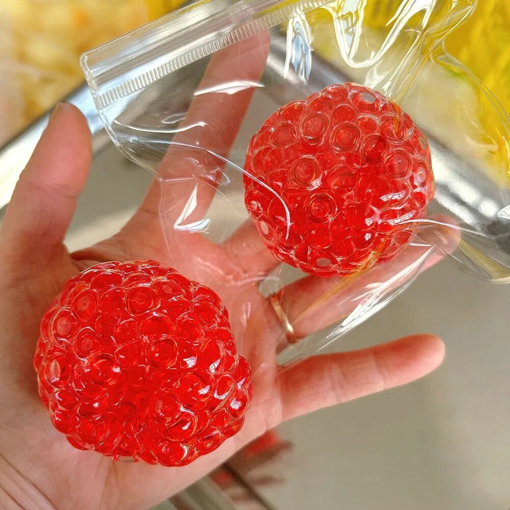 Текстурированные шарики-сквиши из геля с эффектом памяти Squishy Balls Красный, Red