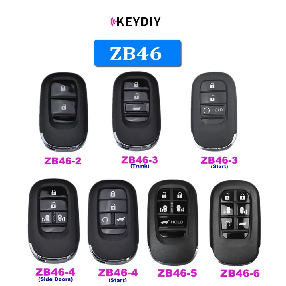 Универсальный смарт-ключ KEYDIY KD ZB46 (ZB46-2, ZB46-3, ZB46-4, ZB46-5, ZB46-6) для KD-MAX KD-X2, совместимый с 2000+ моделями автомобилей в стиле Honda